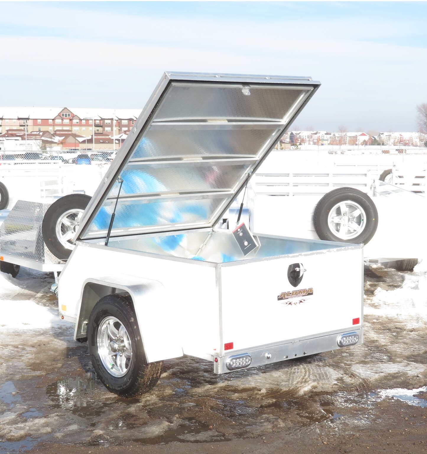 Motorcycle Trailer - 2021 Aluma AE46 Aluminum Enclosed Trailer - White ...